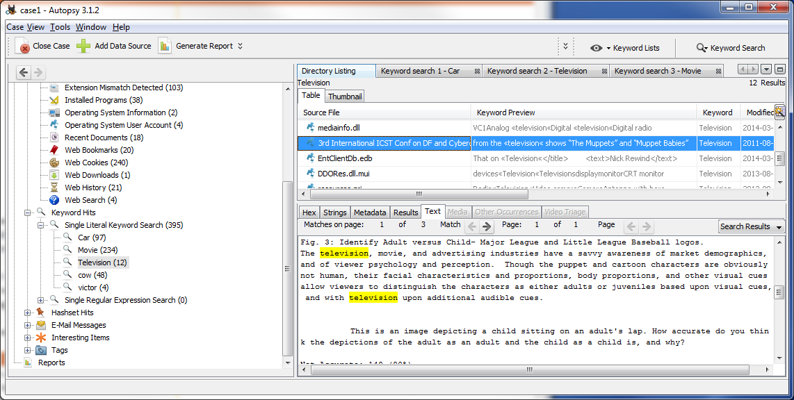 Autopsy User Documentation Ad Hoc Keyword Search